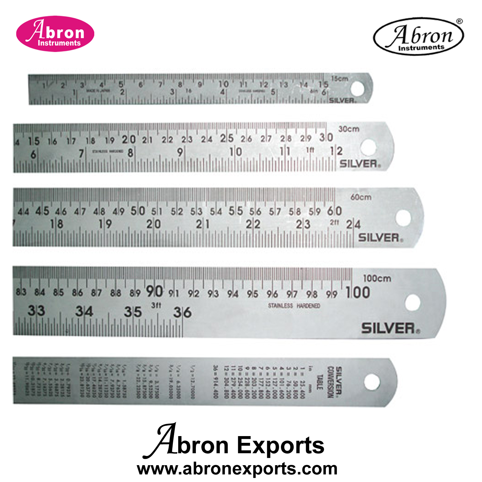 Steel Scale Measuring Scale for lab SS Stainless steel 30cm 12inch long with backside chart 10pc ...